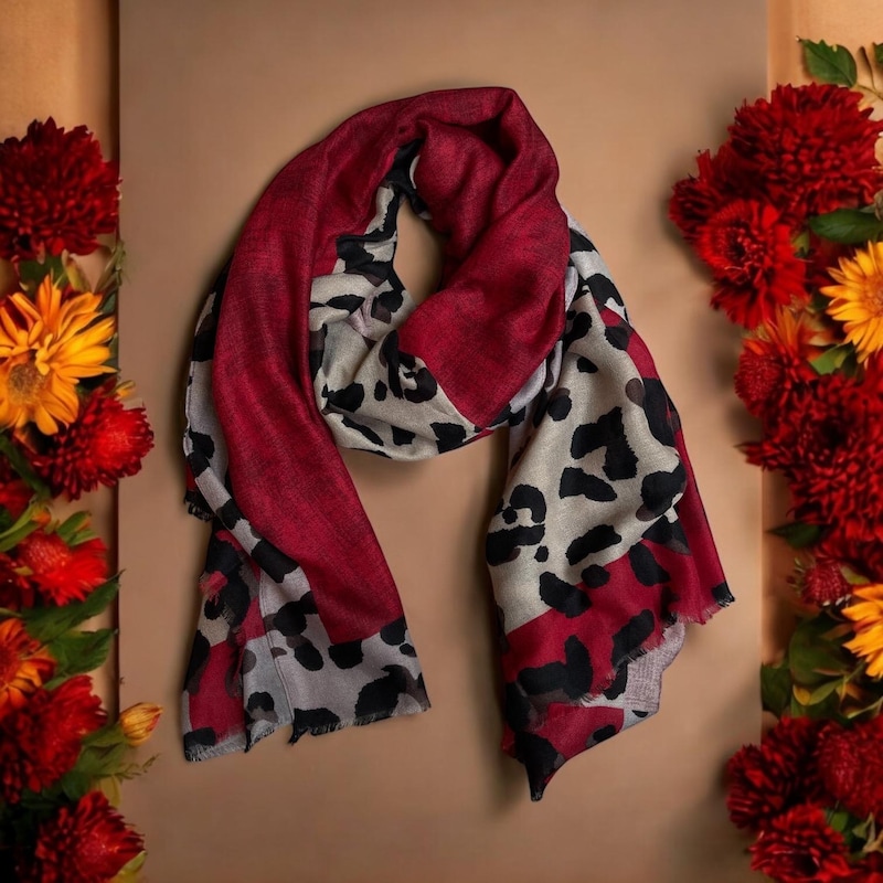 Red Wool Square Scarf - Etsy UK