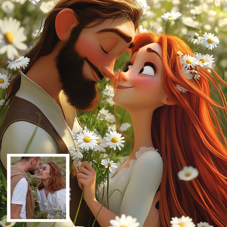 Couple Custom Cartoon Animation, Personalised Family Portrait, Cartoon ...