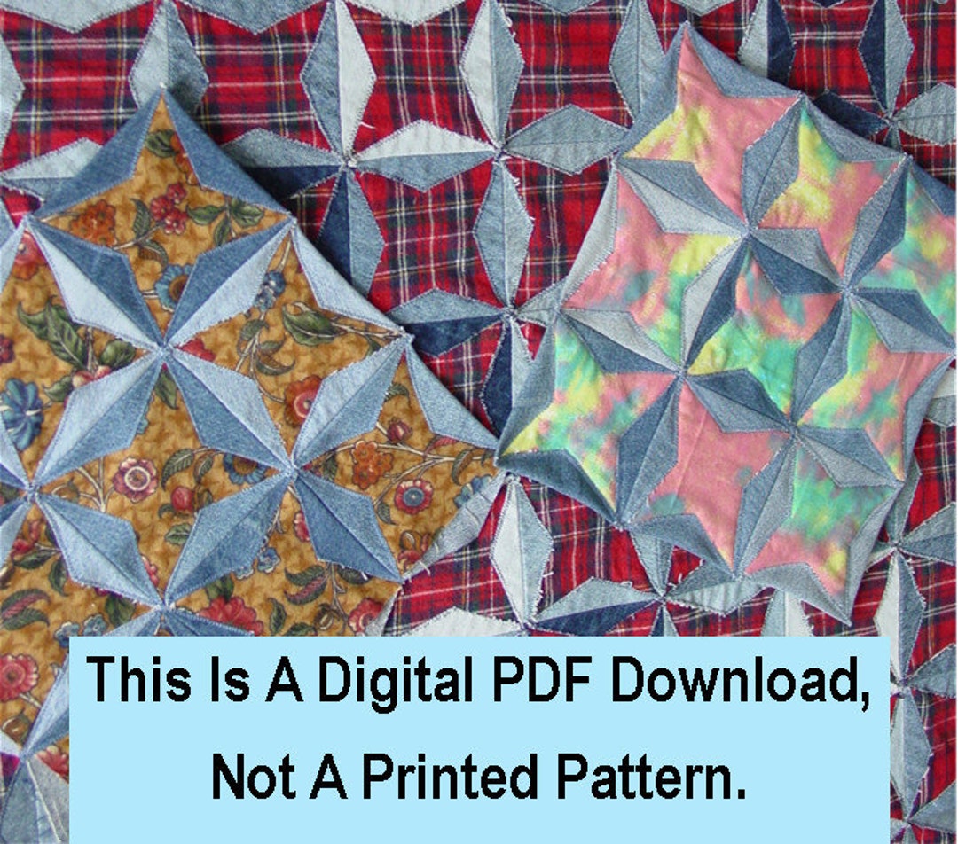 Denim Stars Quilt Pattern / PDF Digital Pattern Download - Etsy