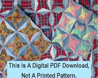 Brick Work or Windows Denim Quilt Pattern / PDF Digital Pattern ...