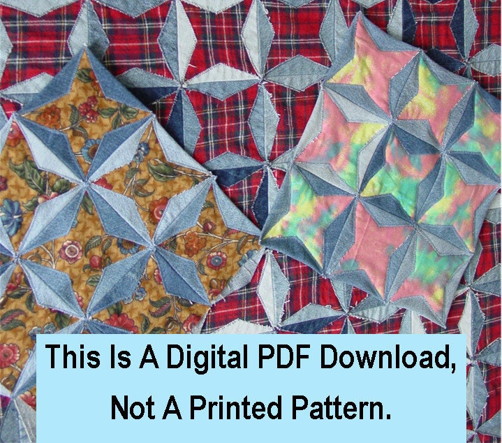 Denim Stars Quilt Pattern / PDF Digital Pattern Download - Etsy