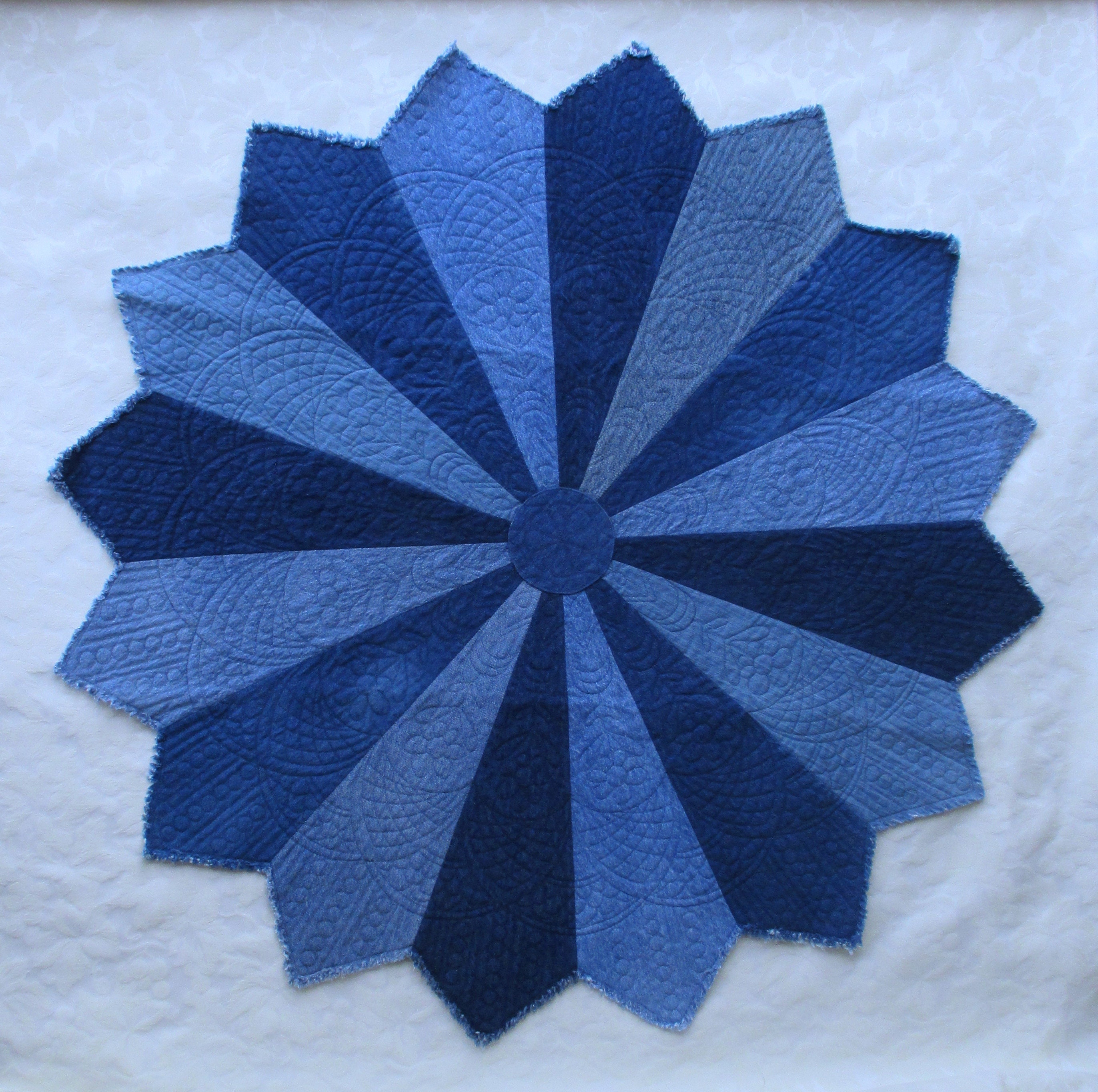Quilted Denim Dresden Plate Rug or Table Topper 2 52 Across - Etsy