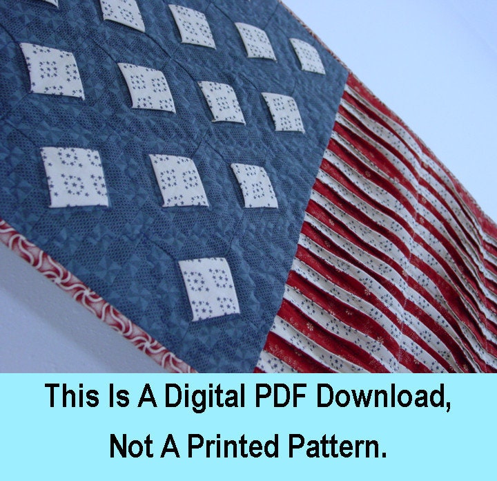Patriotic 3-D Banner Quilt Pattern / PDF Digital Pattern Download - Etsy