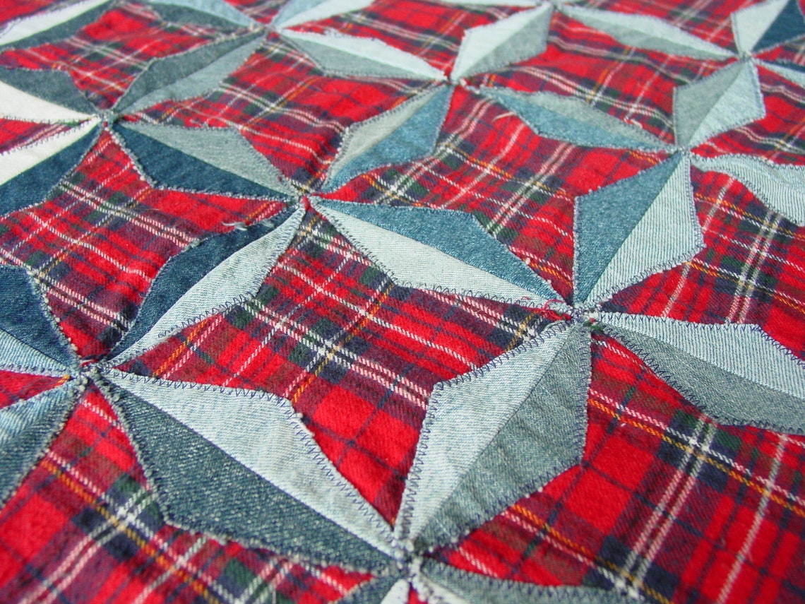 Denim Stars Denim Quilt Pattern / Printed Paper Pattern - Etsy