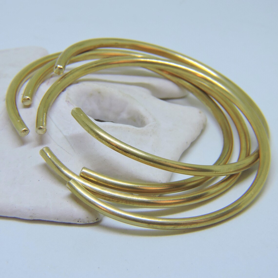 Gold Stackable Bangles 3mm Thick Open End Bangle Stacking - Etsy