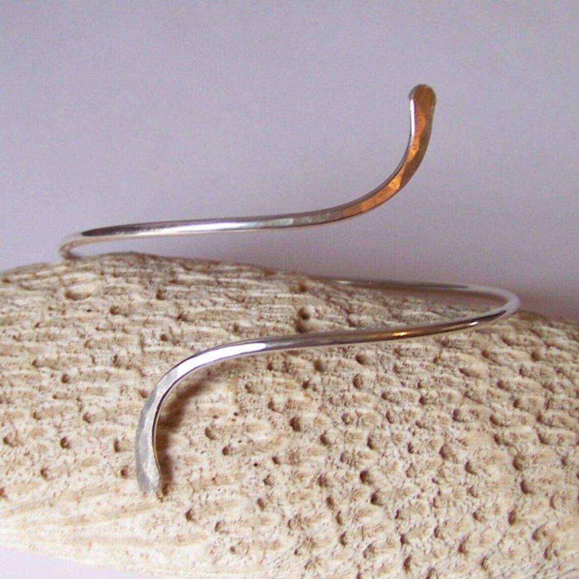 Silver Armlet Minimalist Silver Armband Smooth Lightly | Etsy