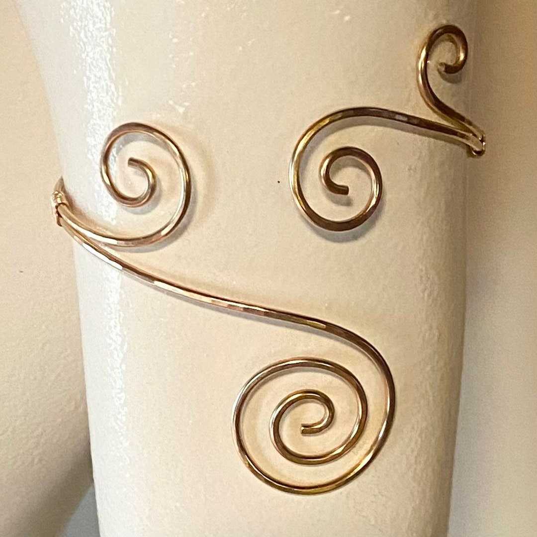 Copper Armlet Armband Upper Arm Cuff Multiple Swirl Armband Oxidized or ...
