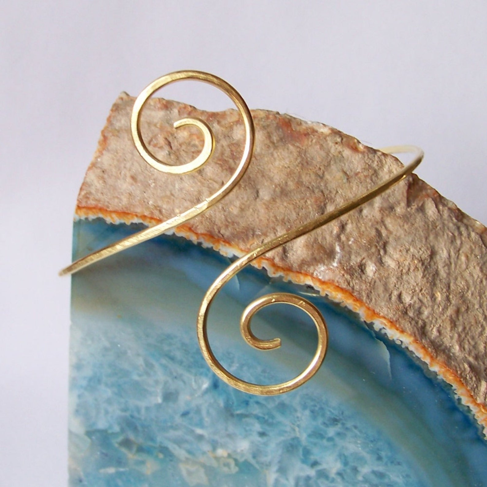 Brass Armlet Hammered Brass Arm Torc Gold Armlet Small - Etsy
