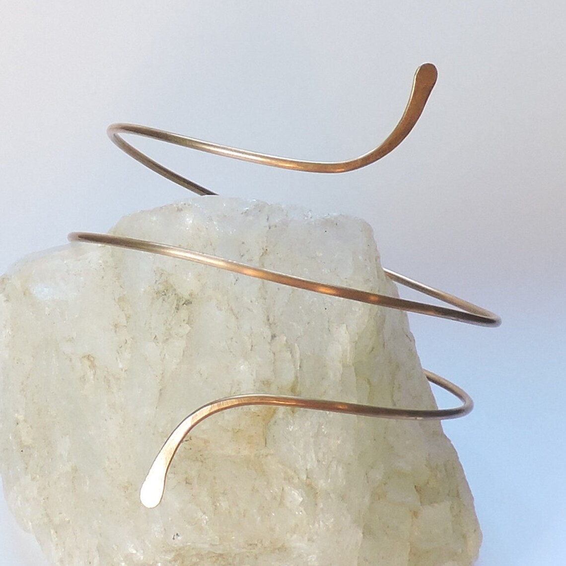 Bronze Armlet Smooth Wrap Around Arm Band With Hammered - Etsy