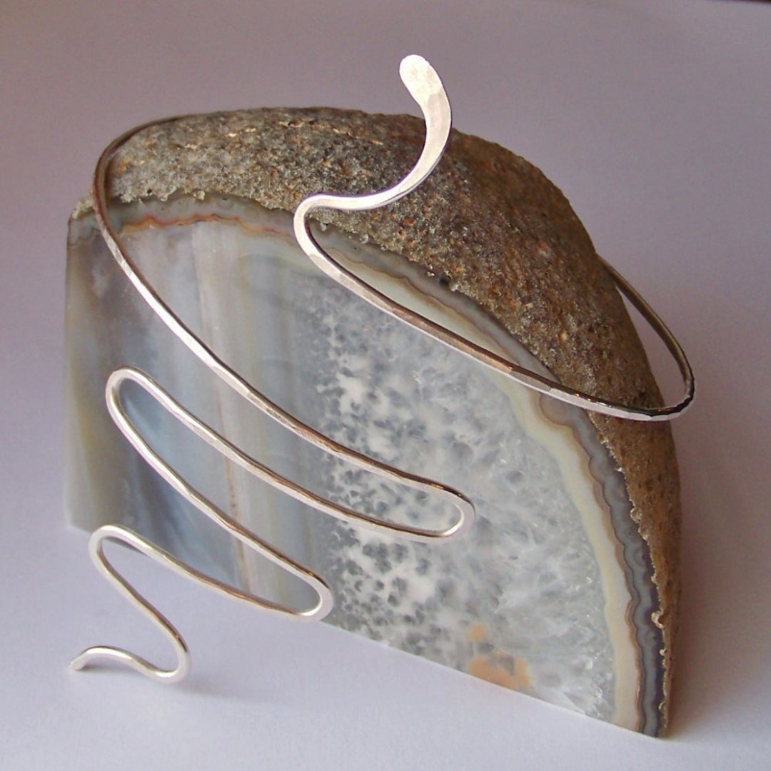 Serpent Arm Torc - Silver Snake Armlet Upper Arm Cuff Armlet - Hammered ...