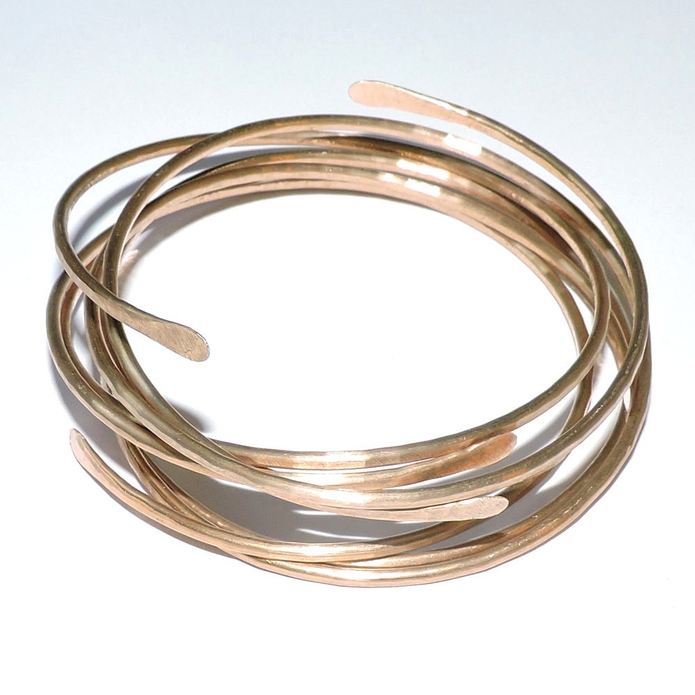 Stacking Bangles Bronze Open End Bangle Bracelets SET of - Etsy