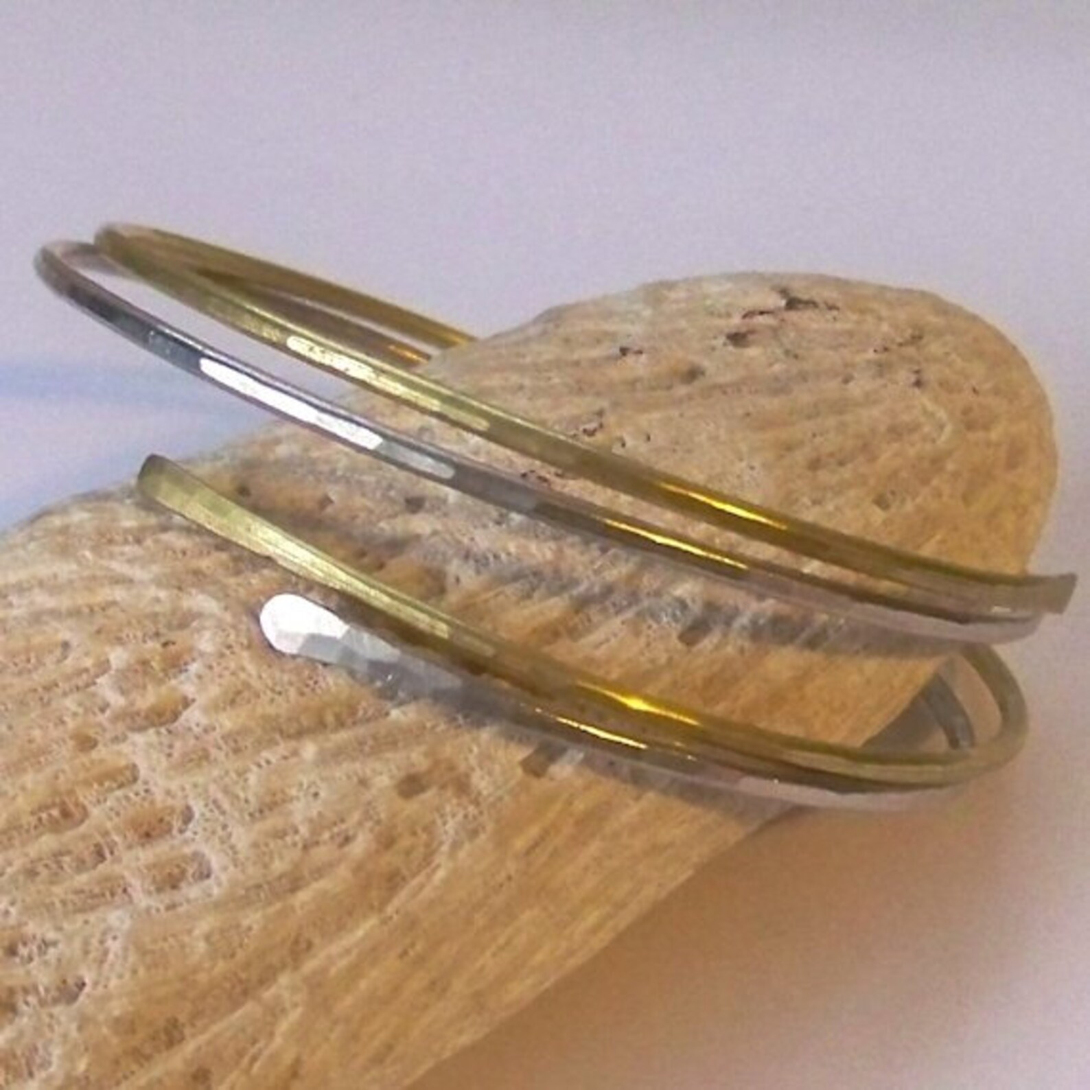 Silver and Gold Armlets TWO Minimalist Textured Upper Arm - Etsy