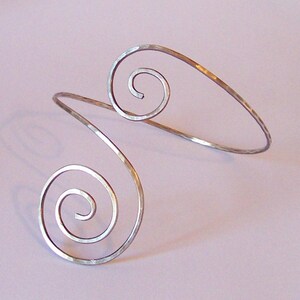 Upper Arm Jewelry - Silver Armlet - Double Swirl Silver Armband ...