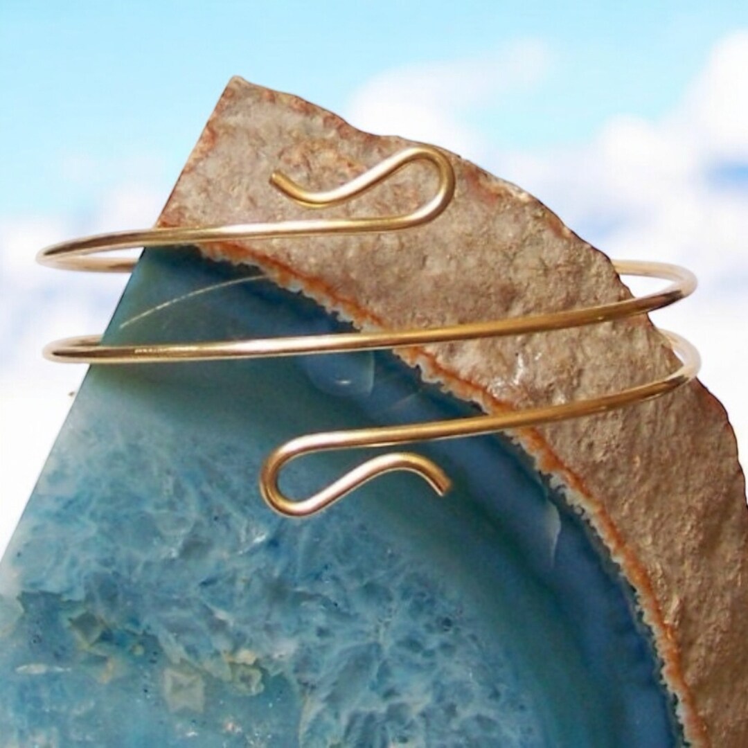 SALE Gold Armlet Armband Upper Arm Cuff - Smooth Arm Band - Brass Arm ...