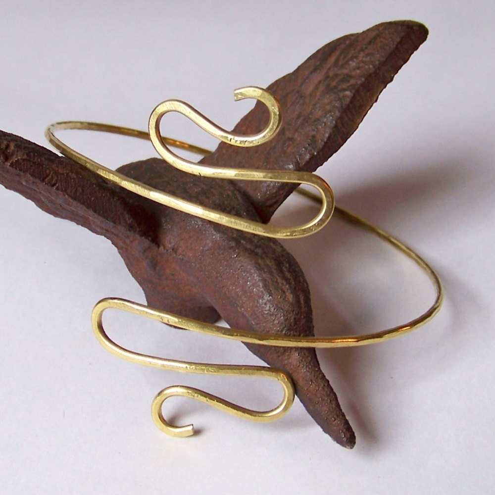 Upper Arm Jewelry Armlet Gold Armband Hammered Armband - Etsy