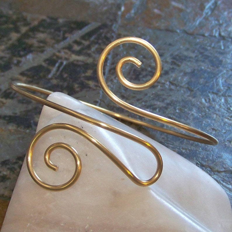 Armlet Upper Arm Jewelry THICK Double Swirl Back Armband - Etsy