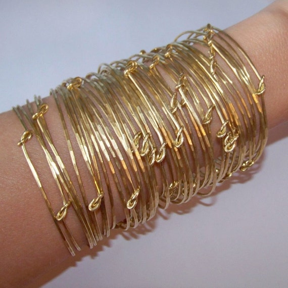 Bangle Bracelets 50 KNOTTED Stackable Bangles WHOLESALE Available in Brass Copper German Silver Bronze Made to Order Etsy