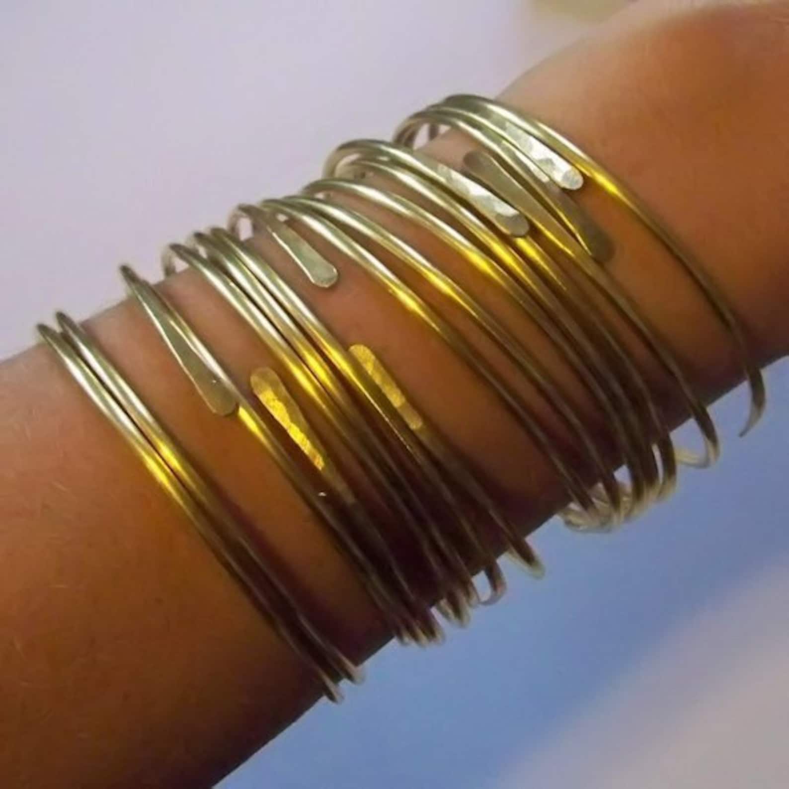 Gold Bangles Thick Open End Bangle Stacking Bracelets 4 - Etsy