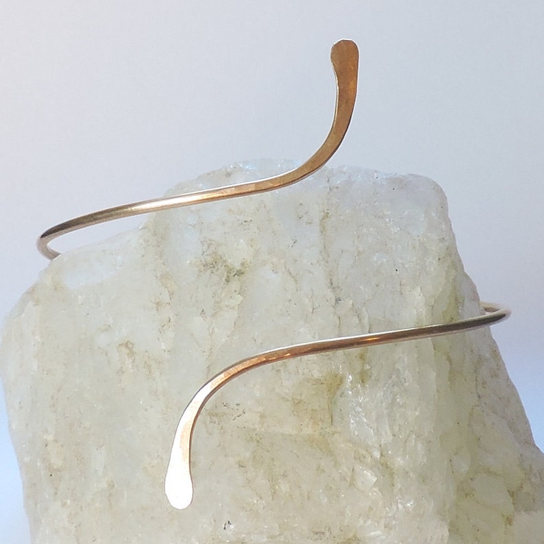 Armlet Armband BRONZE Arm Band Smooth With Hammered Ends - Etsy