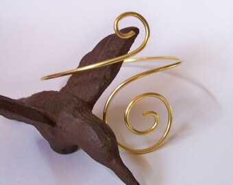 Gold Armlet Sexy Brass Armlet Arm Torc Armband Upper Arm | Etsy