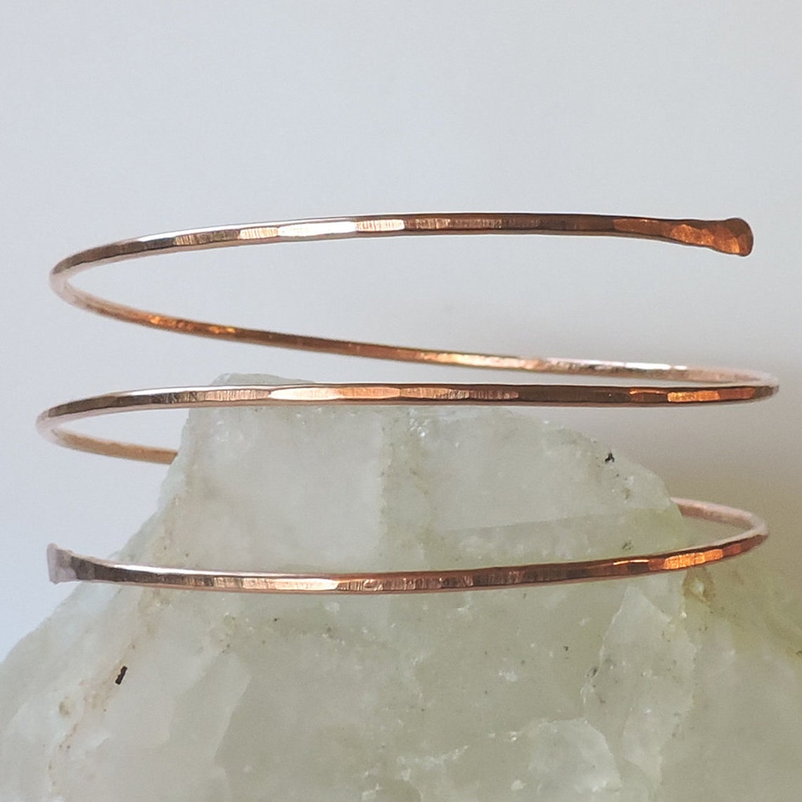 Healing Copper Armlet Upper Arm Cuff Bracelet - Minimalist Triple Coil ...