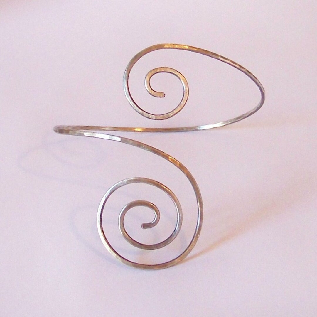 Upper Arm Jewelry - Silver Armlet - Double Swirl Silver Armband ...