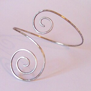 Upper Arm Jewelry - Silver Armlet - Double Swirl Silver Armband ...
