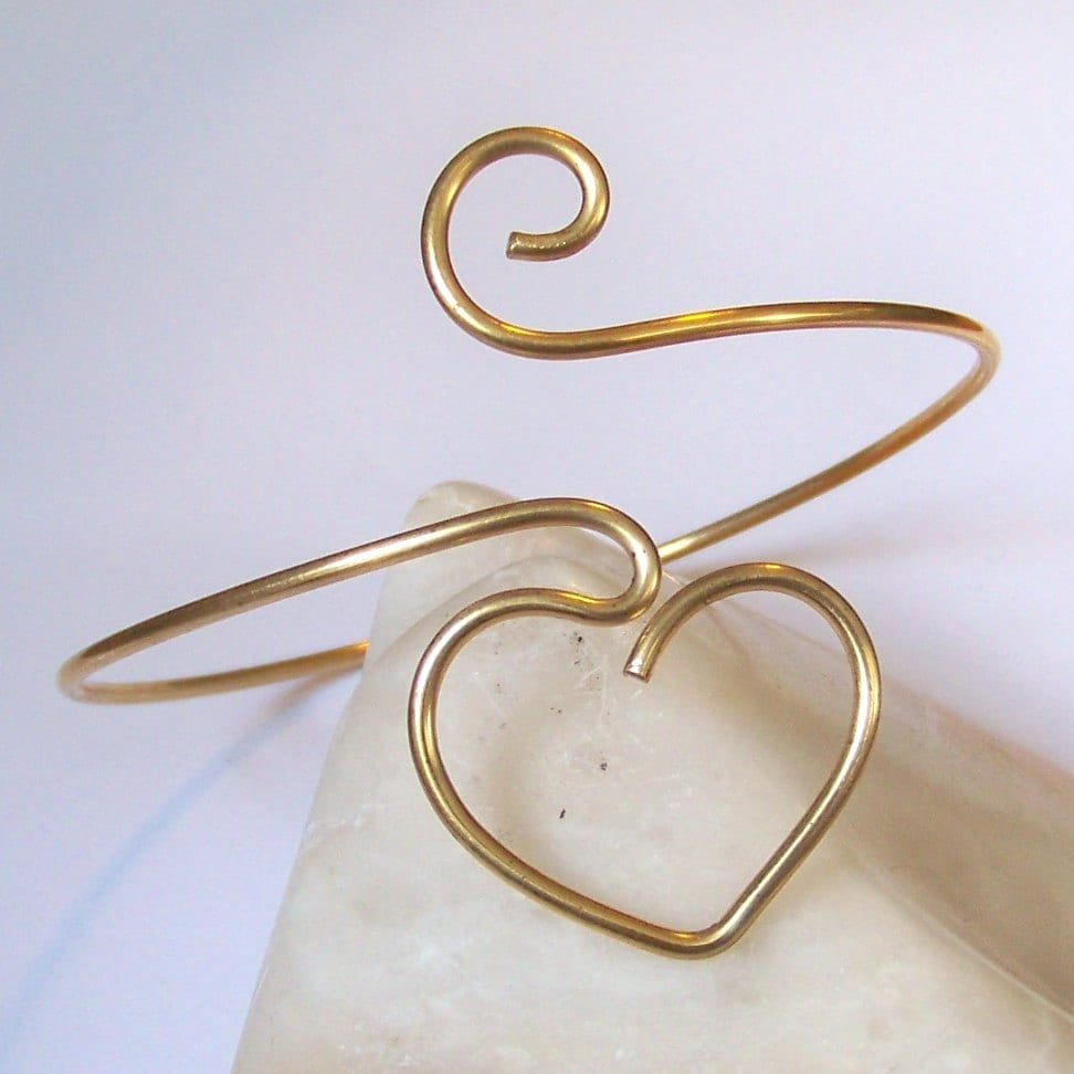 Smooth Armlet Arm Band Small Heart Armband Upper Arm - Etsy