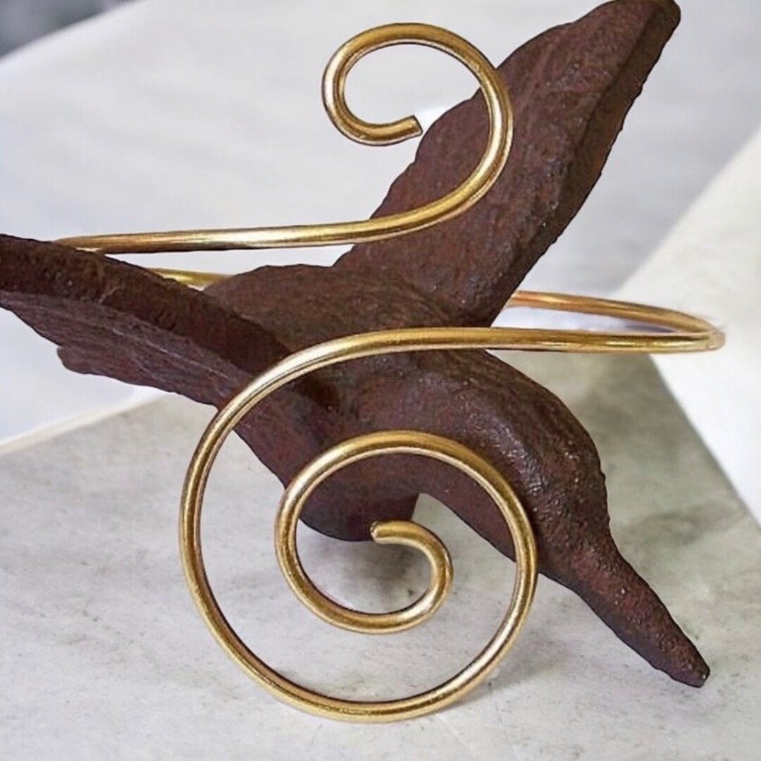 Brass Armlet Armband Upper Arm Cuff - Smooth Gold Armband - Brass Arm ...