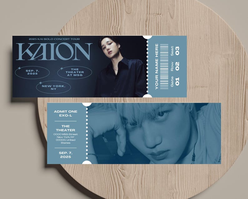 KAI Concert Ticket Template: Personalized Kpop Printable (canva Design ...