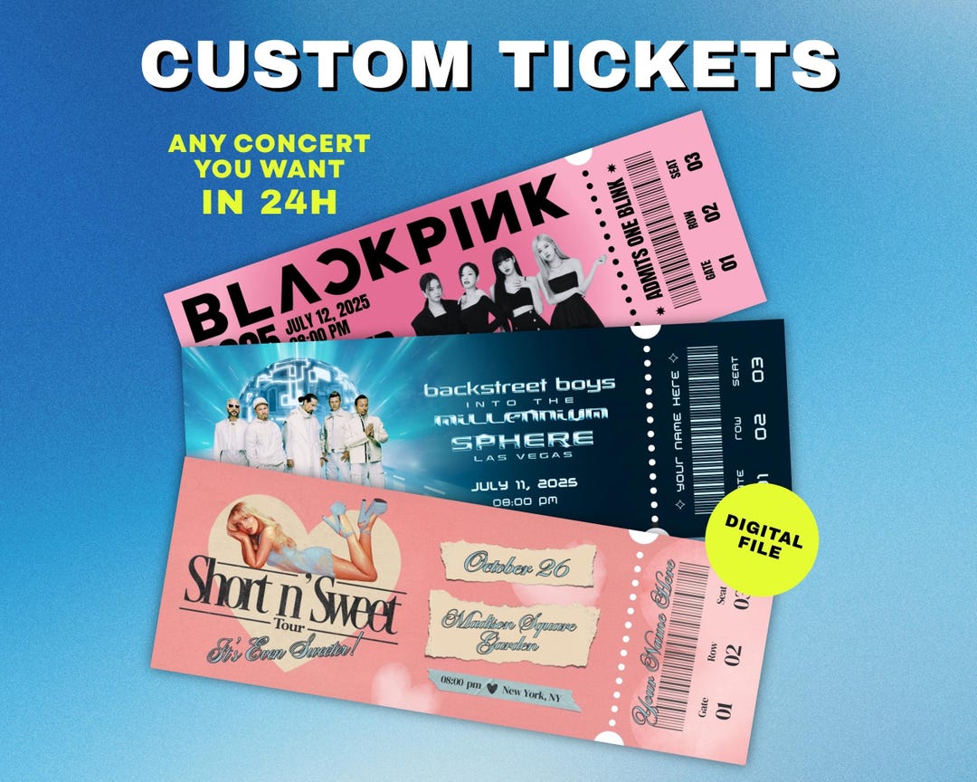Personalized Concert Ticket FOR PRINTING – Custom Printable Event ...