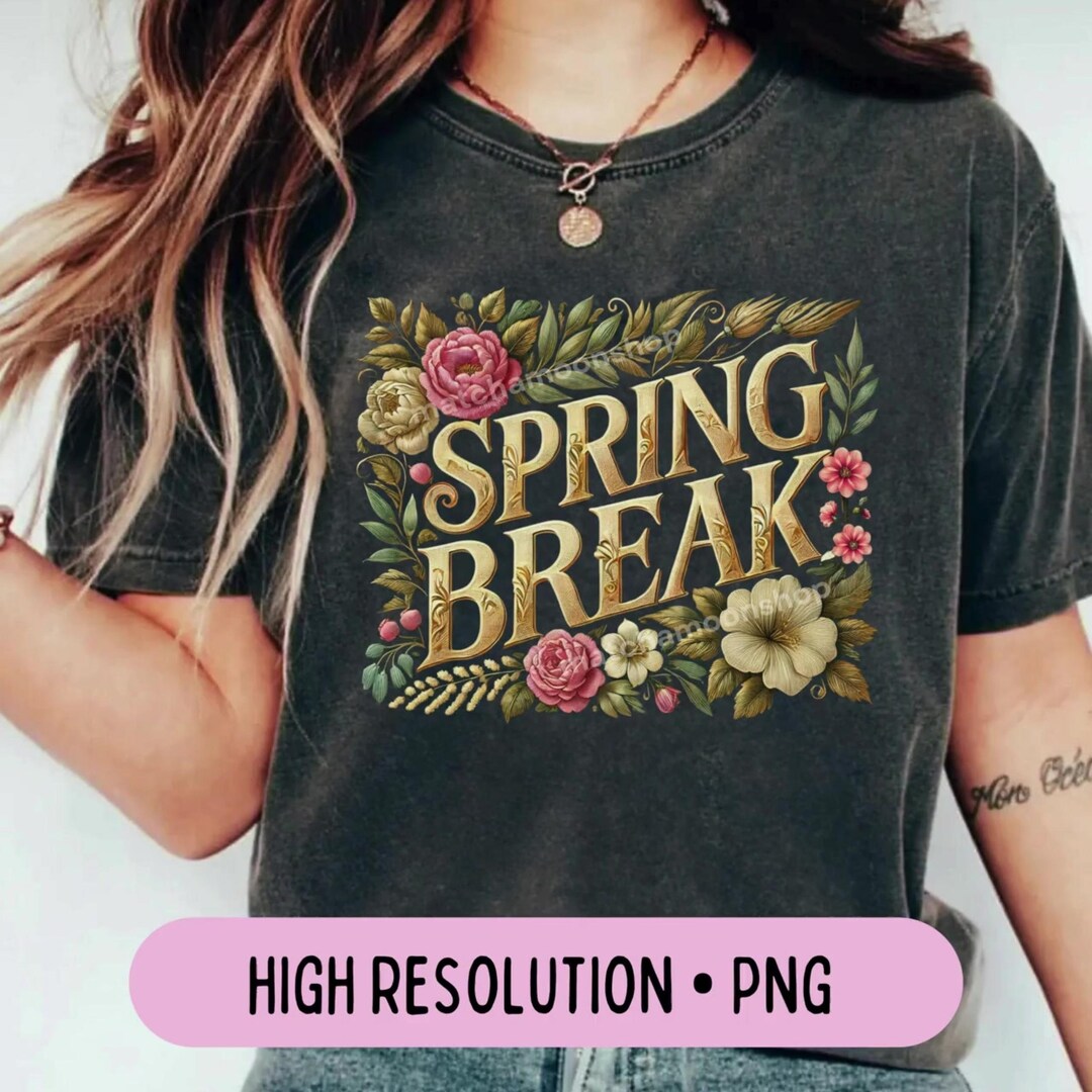 Retro Spring Break PNG, Spring 2025 Lettering, Springbreak Vibes Shirt ...