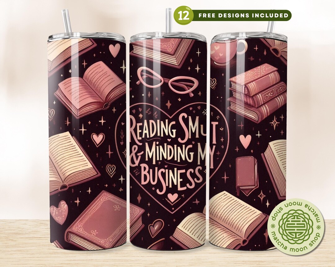 Pink Smut Bookish Tumbler: 20oz Sarcastic Dark Romance Fanfic PNG ...