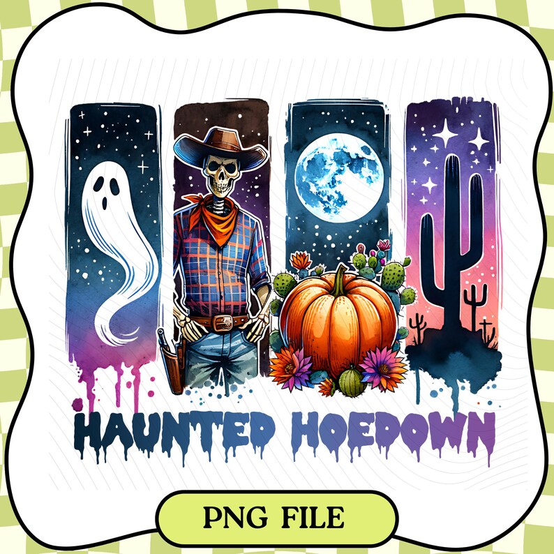 Skeleton Cowboy PNG: Haunted Hoedown, Western Halloween (digital ...