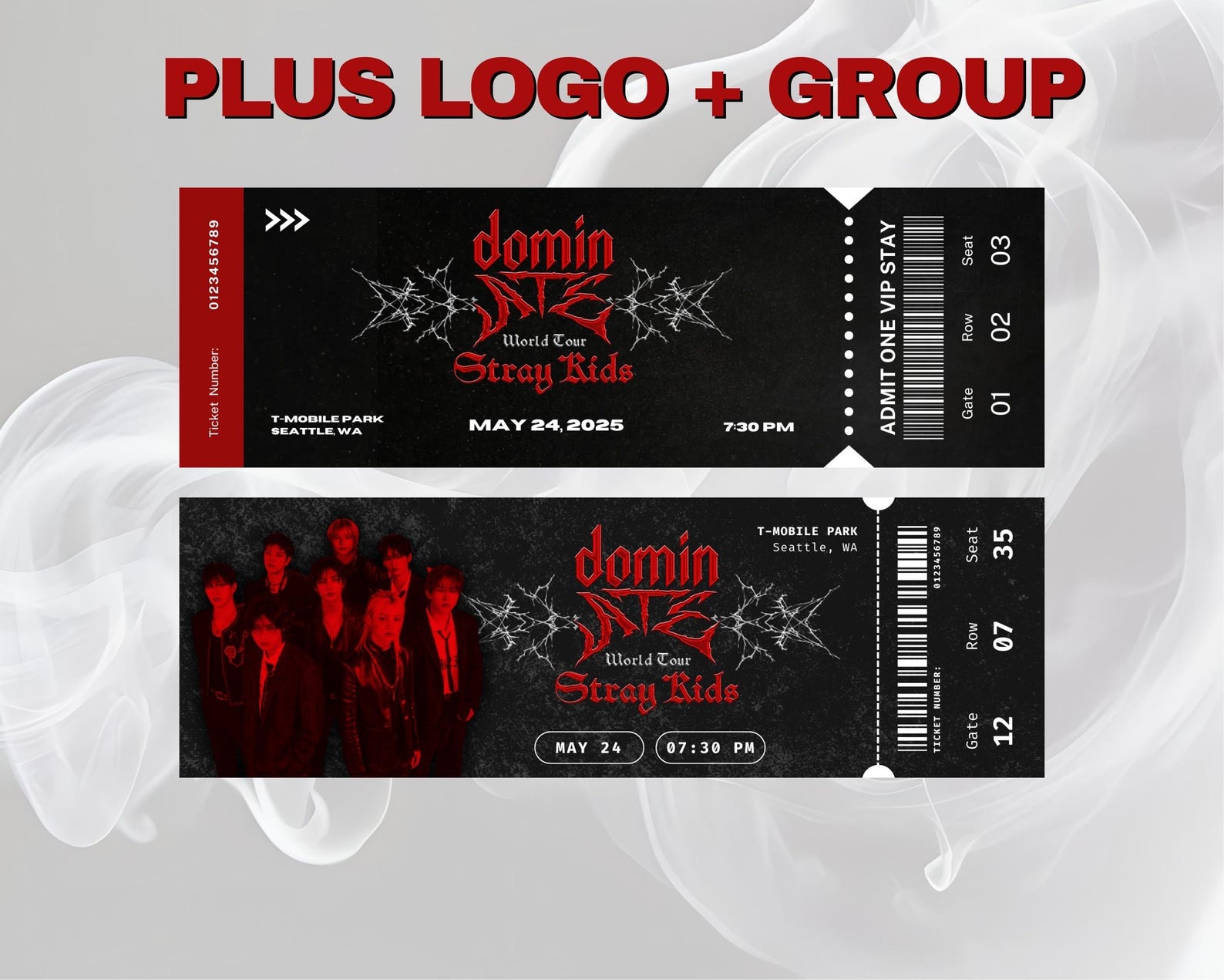 Personalized Stray Kids Dominate Concert Ticket, SKZ 2025 World Tour, Kpop Merch, Canva Template ...