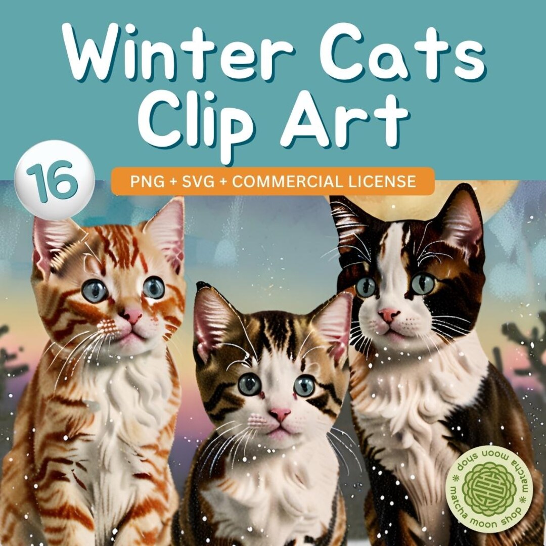 Winter Cat Clipart | Happy Cat SVG | Christmas Tumbler PNG | Kitty Mug ...