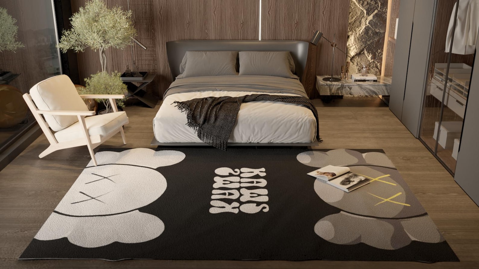 Double Kaws, I Love Kaws, Kaws Area Rug, Black Area Rug, Hypebeast Rug ...
