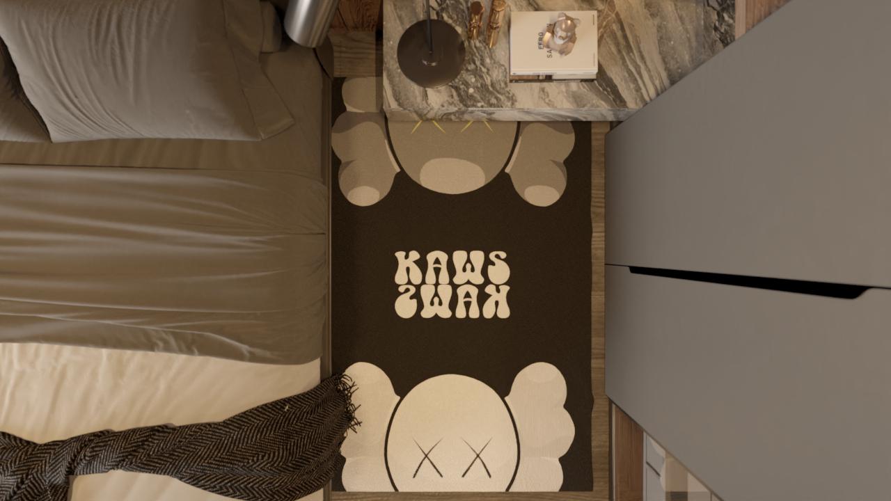 Double Kaws, I Love Kaws, Kaws Area Rug, Black Area Rug, Hypebeast Rug ...