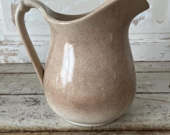 Vintage WHITE IRONSTONE PITCHER • Creamy White • English Farmhouse ...