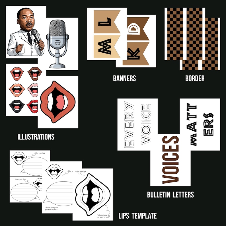 Martin Luther King JR Bulletin Board Kit | MLK Day | Activities ...