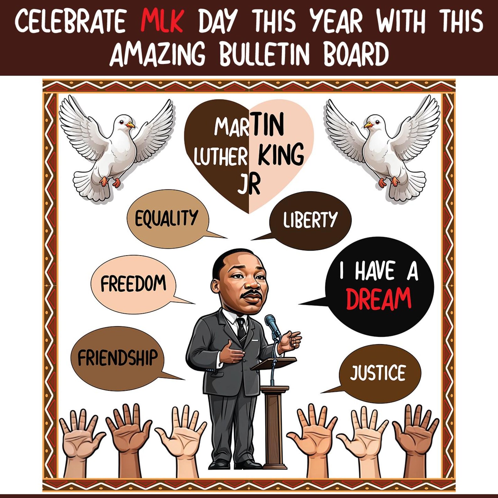 Martin Luther King JR Bulletin Board Kit | MLK Day | Activities ...