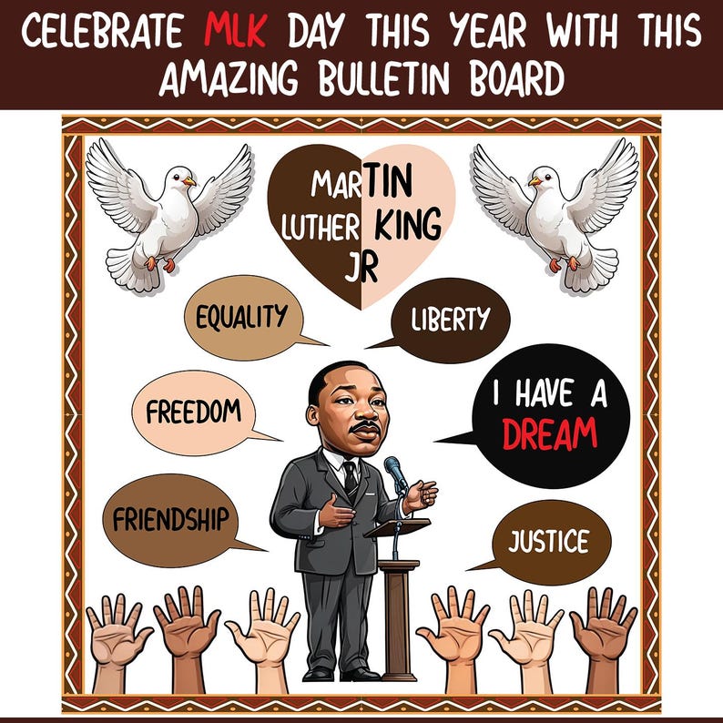 Martin Luther King JR Bulletin Board Kit | MLK Day | Activities ...