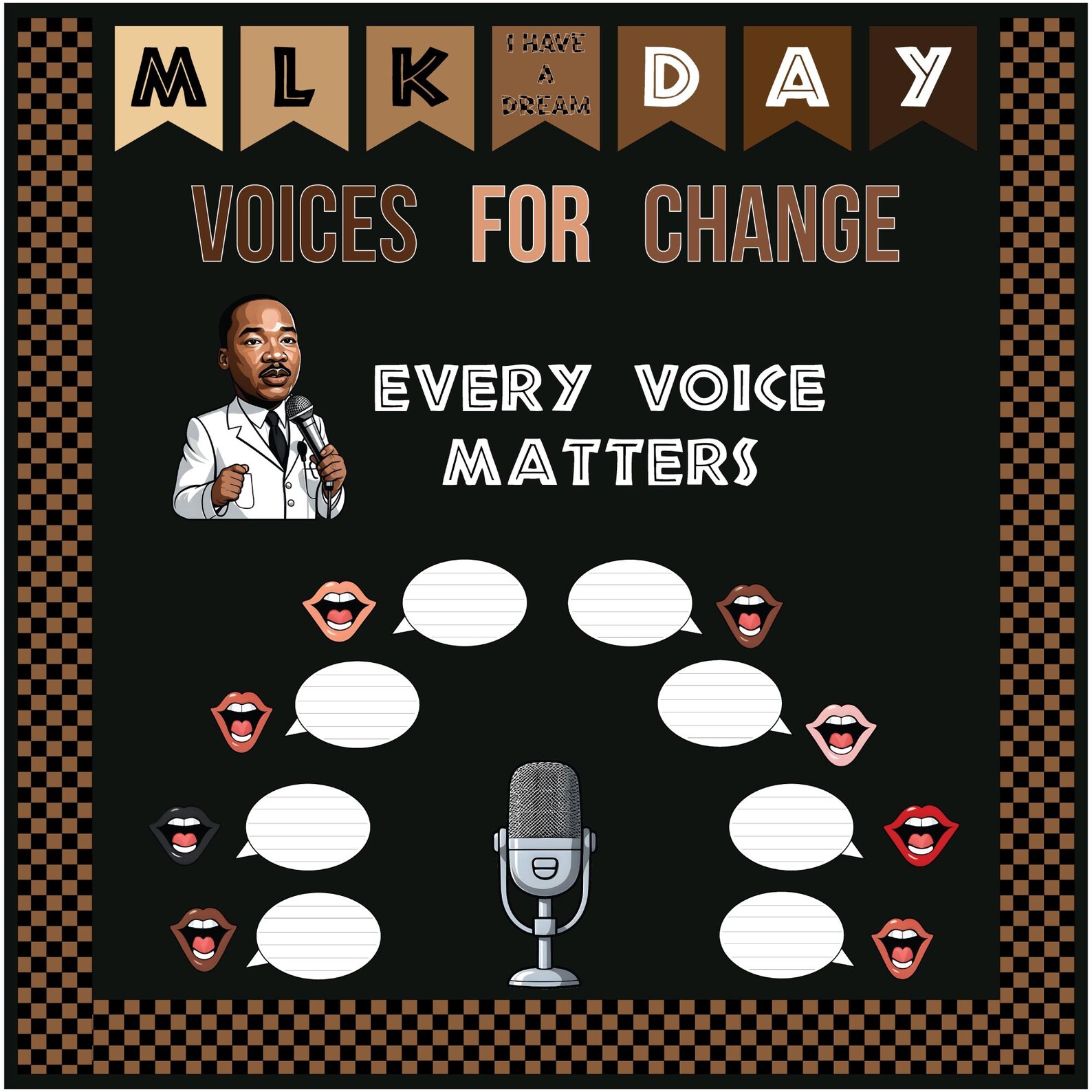 Martin Luther King JR Bulletin Board Kit | MLK Day | Activities ...