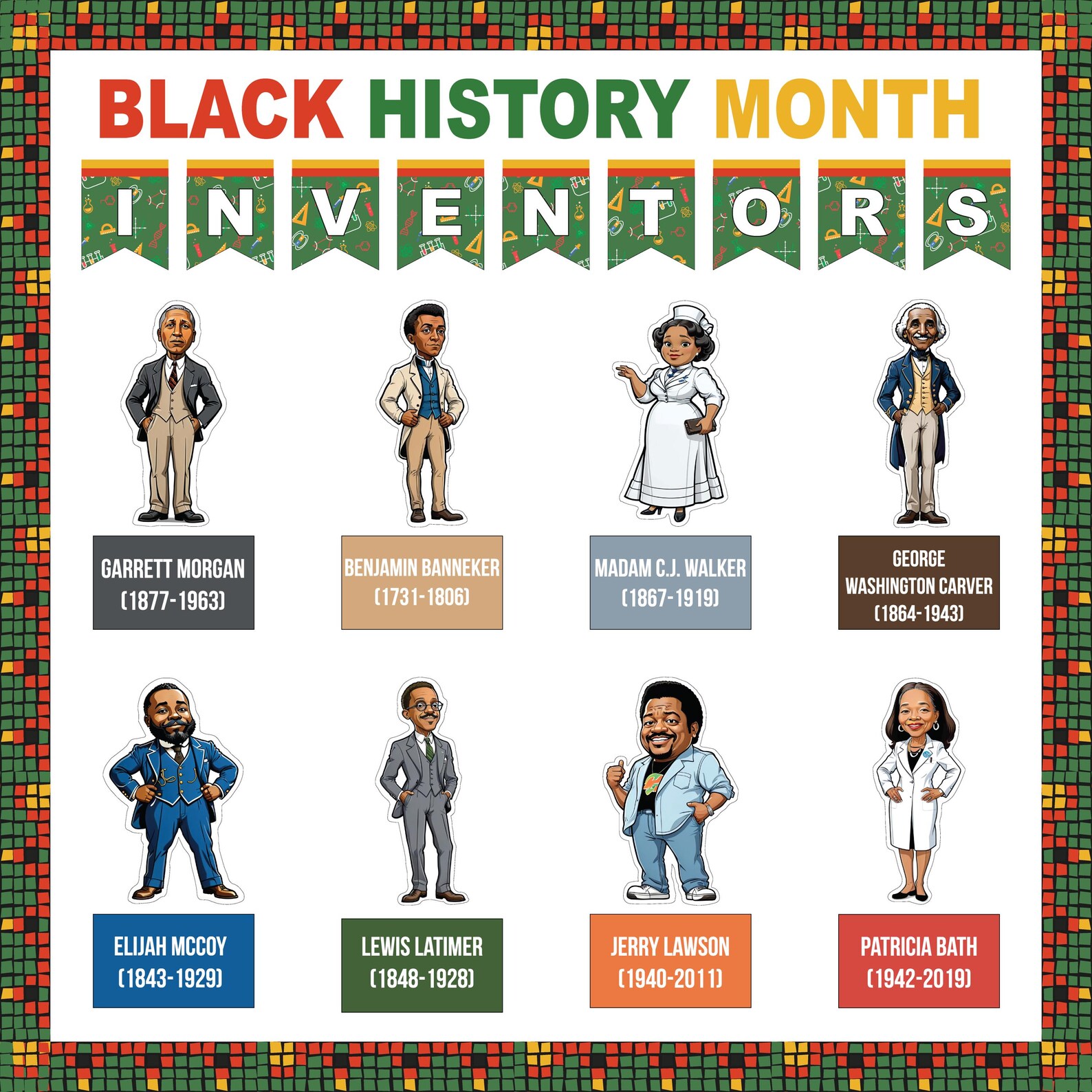 Black History Month Bulletin Board Kit | African American Famous ...