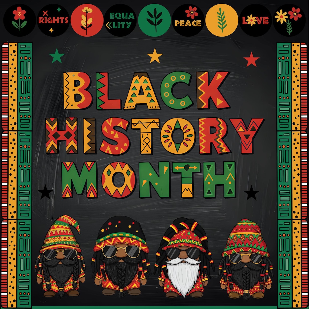 Black History Month Gnome Bulletin Board Kit | African Americans Gnomes ...