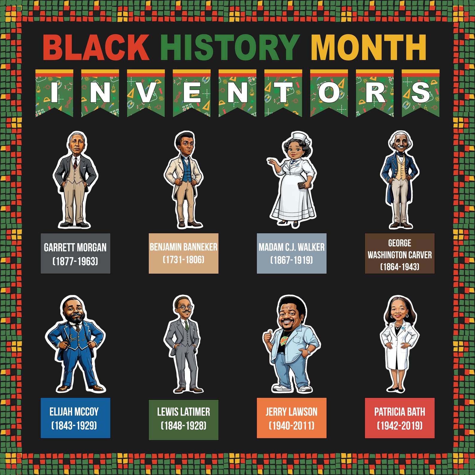 Black History Month Bulletin Board Kit | African American Famous ...