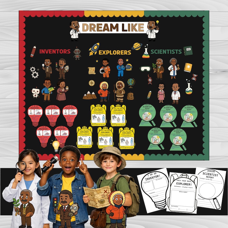 Black History Month STEM Activities & Bulletin Board Kit | MLK Day ...