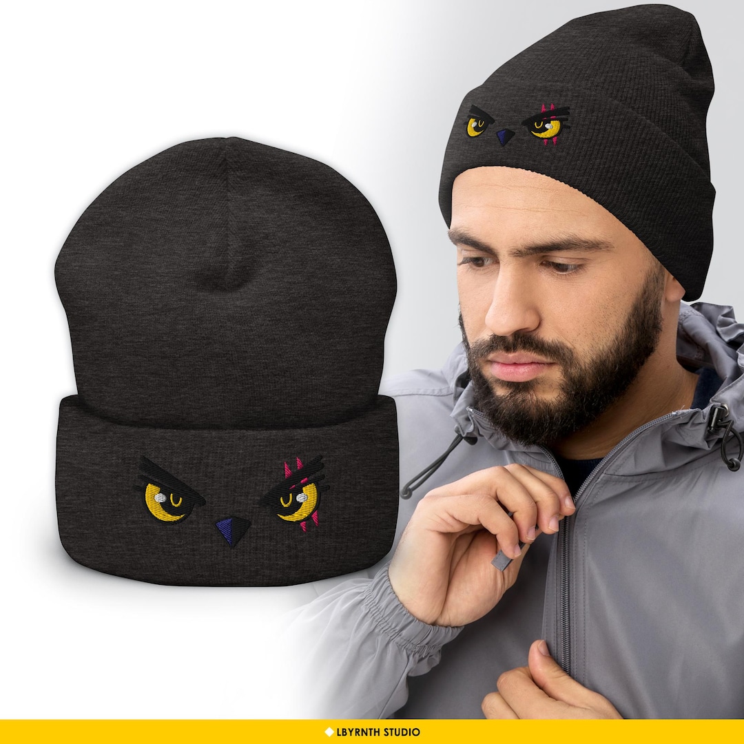 Owlbear Angry Embroidered Beanie Fantasy Dnd Art Merch, Dungeon Master ...
