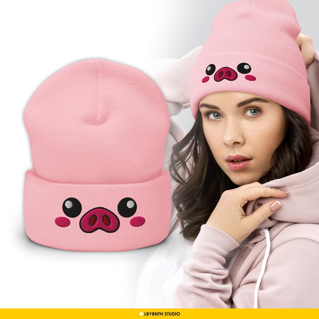 Cute Piggy Embroider Beanie Hat Dnd Art Merch, Dungeon Master Gift, Dnd ...