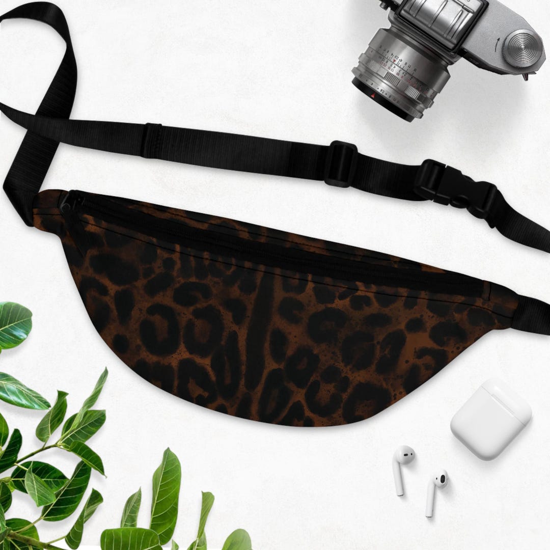 Leopard Print Fanny Pack, Animal Print Waist Bag, Watercolor Safari Hip ...